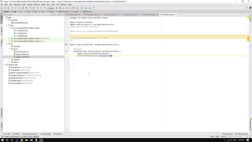 Cara Membuat Splash Screen di Android Studio Inwepo