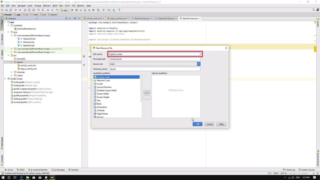 Cara Membuat Splash Screen di Android Studio Inwepo