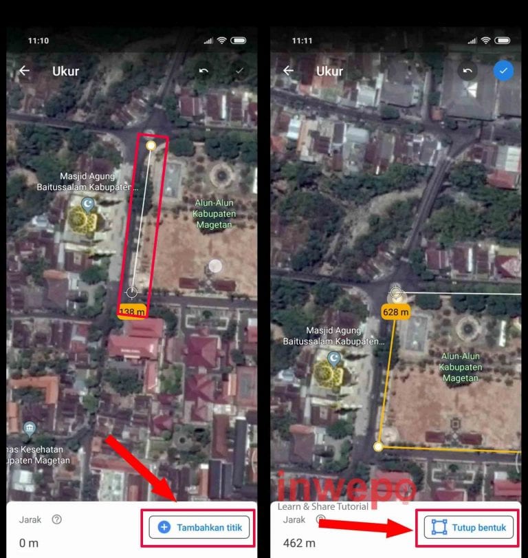 Cara Mengukur Luas Wilayah dengan Google Earth Android - Inwepo