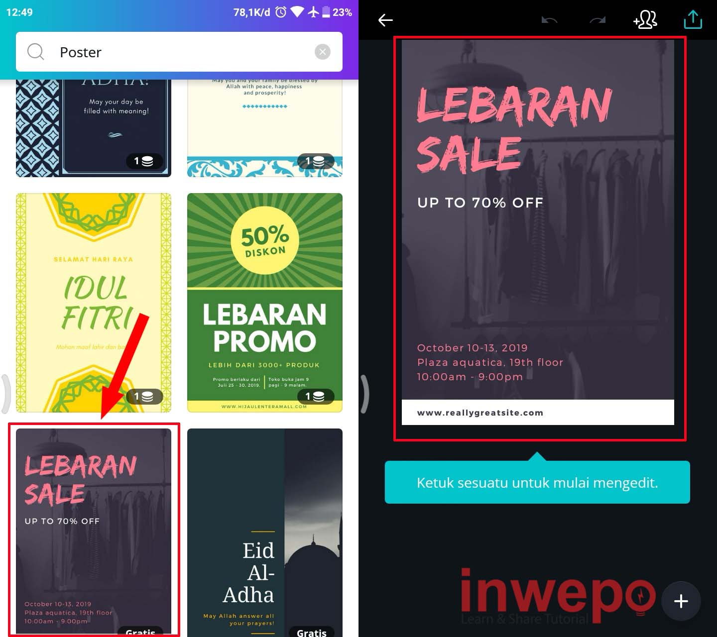 Cara Mudah Membuat Poster di Android - Inwepo