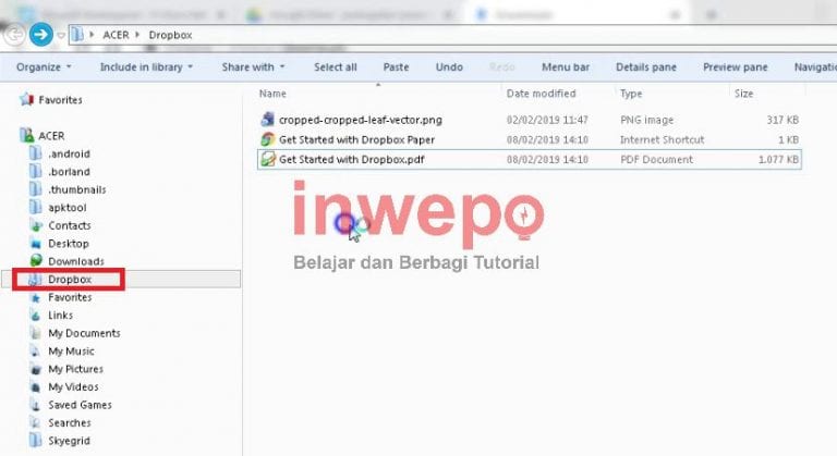 Cara Menggunakan Dropbox di Laptop / PC Windows - Inwepo