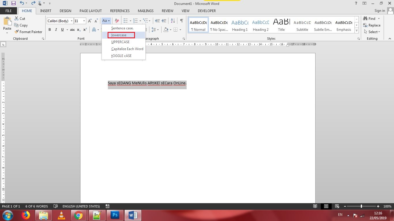 Cara Membuat Teks Lowercase di Microsoft Word - Inwepo