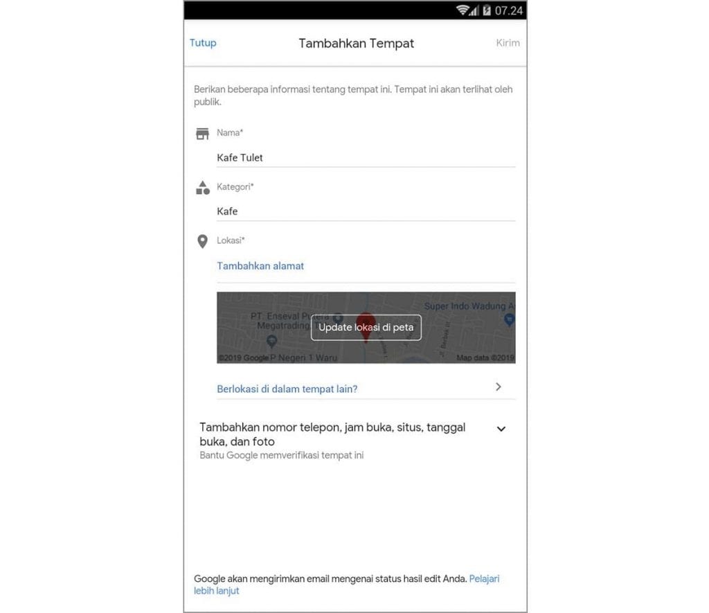 Cara Membuat Lokasi Baru di Google Maps Android - Inwepo