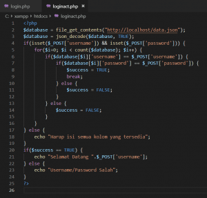 Cara Membuat Form Login dengan Database JSON - Inwepo