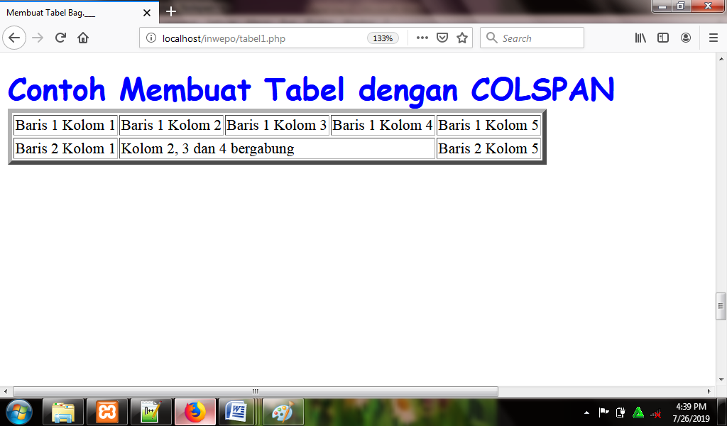 Cara Membuat Tabel dengan Colspan dan Rowspan di HTML Inwepo