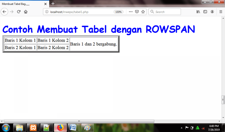 Cara Membuat Tabel dengan Colspan dan Rowspan di HTML - Inwepo
