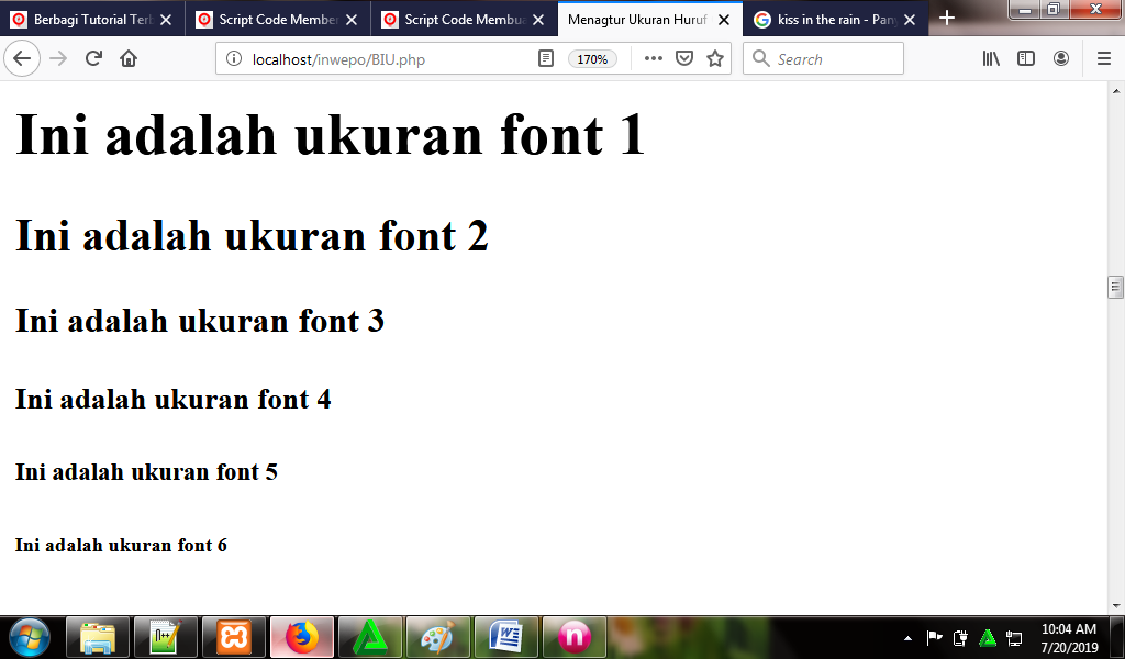 Cara Mengatur Ukuran Huruf (Heading) dengan HTML - Inwepo