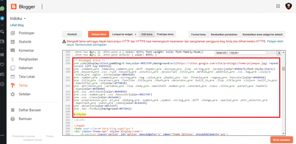 Cara Membuat Syntax Highlighter Otomatis di Blogger Inwepo