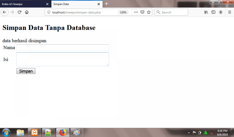 Cara Menyimpan Data dengan PHP Tanpa Menggunakan Database - Inwepo