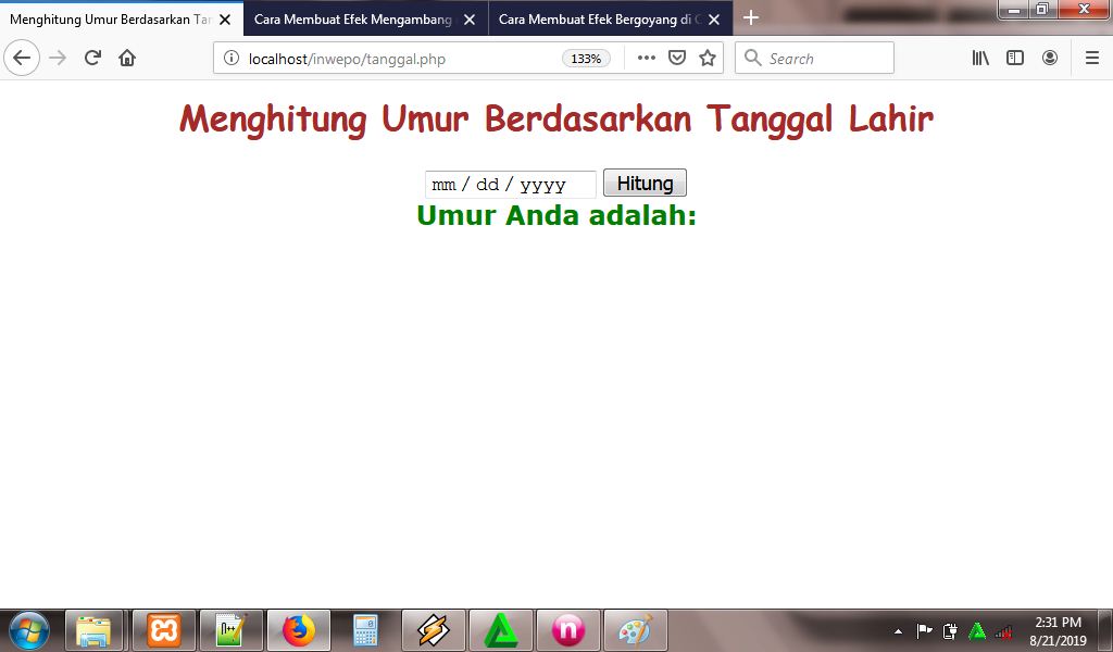 Cara Membuat Aplikasi Hitung Umur Sederhana dengan JavaScript - Inwepo