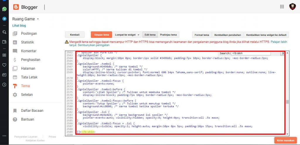 Cara Membuat Kotak Spoiler dengan CSS di Blogger - Inwepo