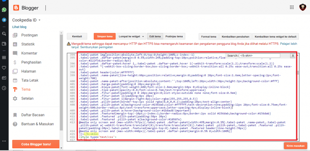 Cara Membuat Tabel Paket Harga Responsive di Blogger Inwepo