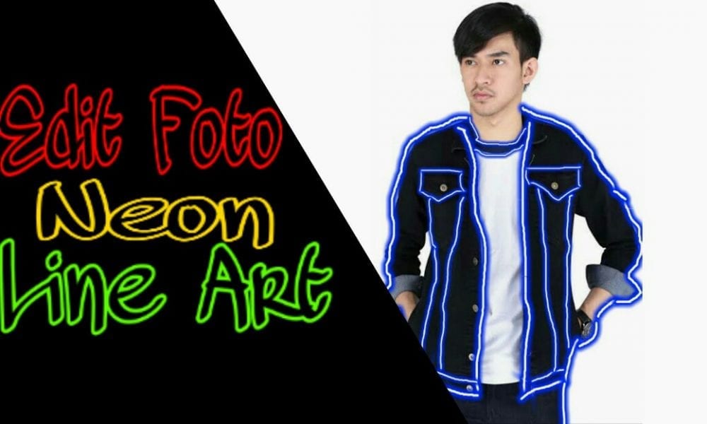 Cara Edit Foto Neon Line Art Kekinian di PicsArt - Inwepo