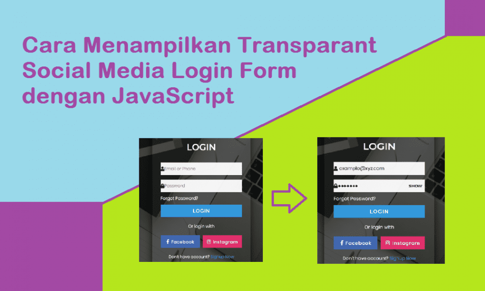 Cara Membuat Transparent Social Media Login Form dengan JavaScript Inwepo