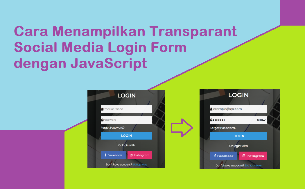 Cara Membuat Transparent Social Media Login Form dengan JavaScript Inwepo