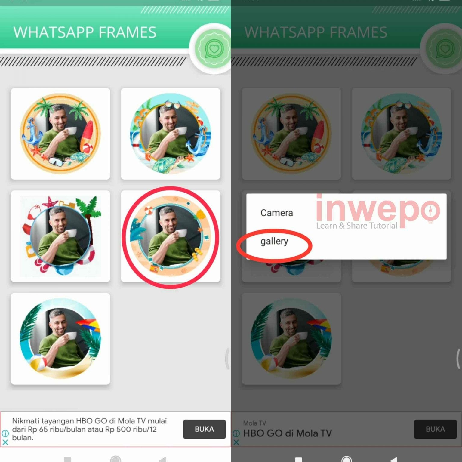 Cara Menambahkan Frame DP WhatsApp - Inwepo