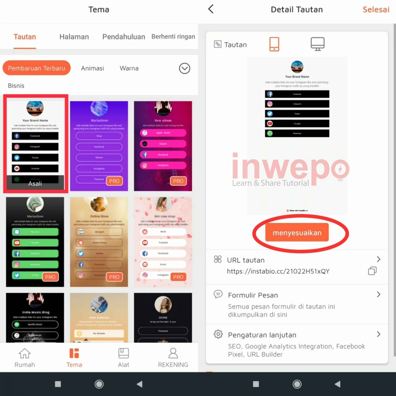 Cara Membuat Landing Page di HP Android - Inwepo