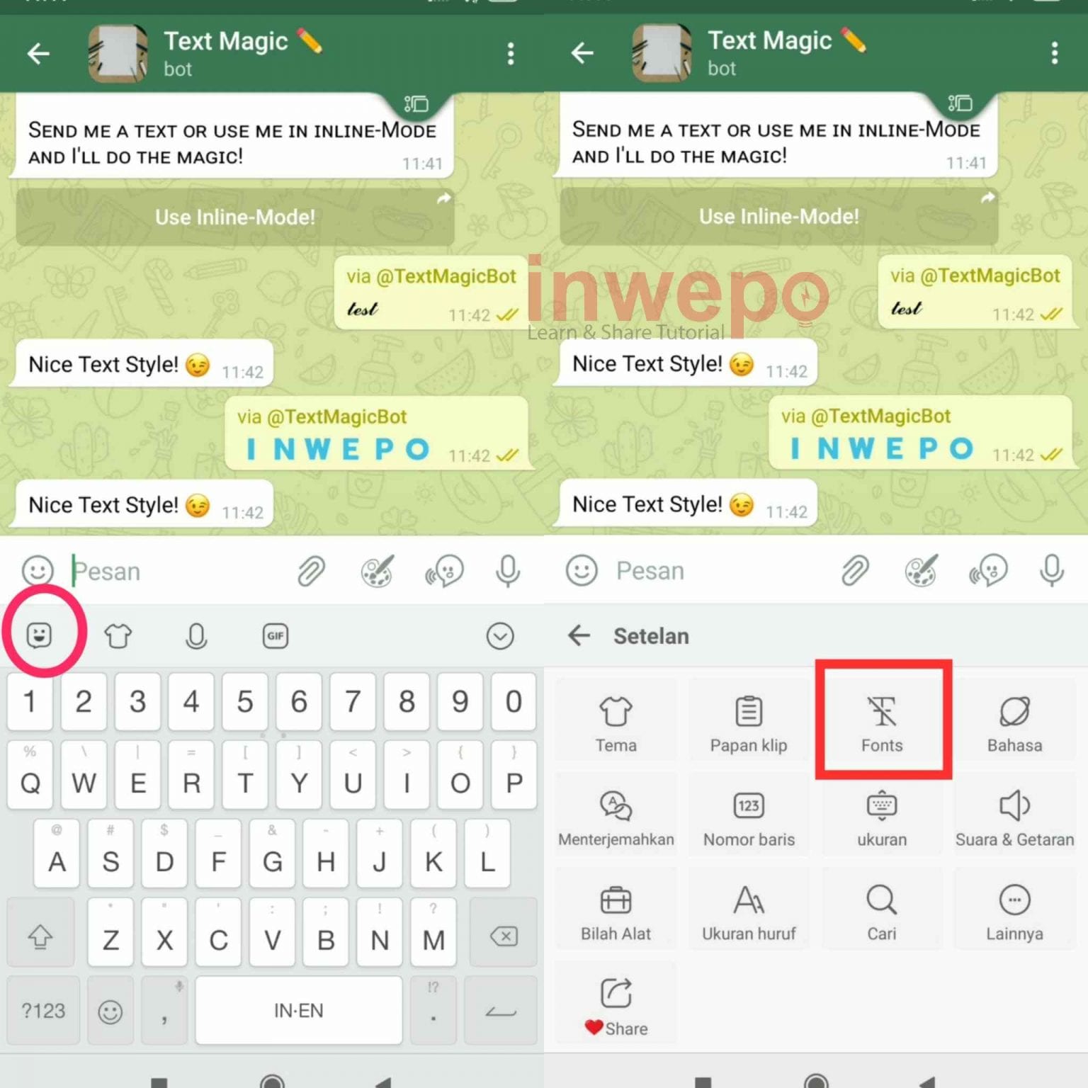 Cara Membuat Text Unik di Telegram Tanpa Aplikasi - Inwepo