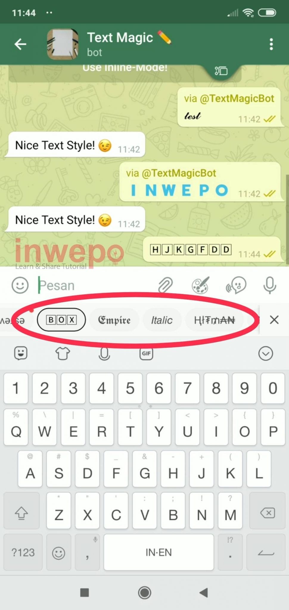 Cara Membuat Text Unik di Telegram Tanpa Aplikasi - Inwepo