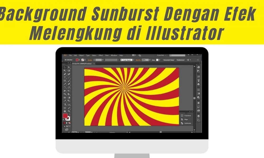 Cara Membuat Background Sunburst Dengan Efek Melengkung di Illustrator - Inwepo