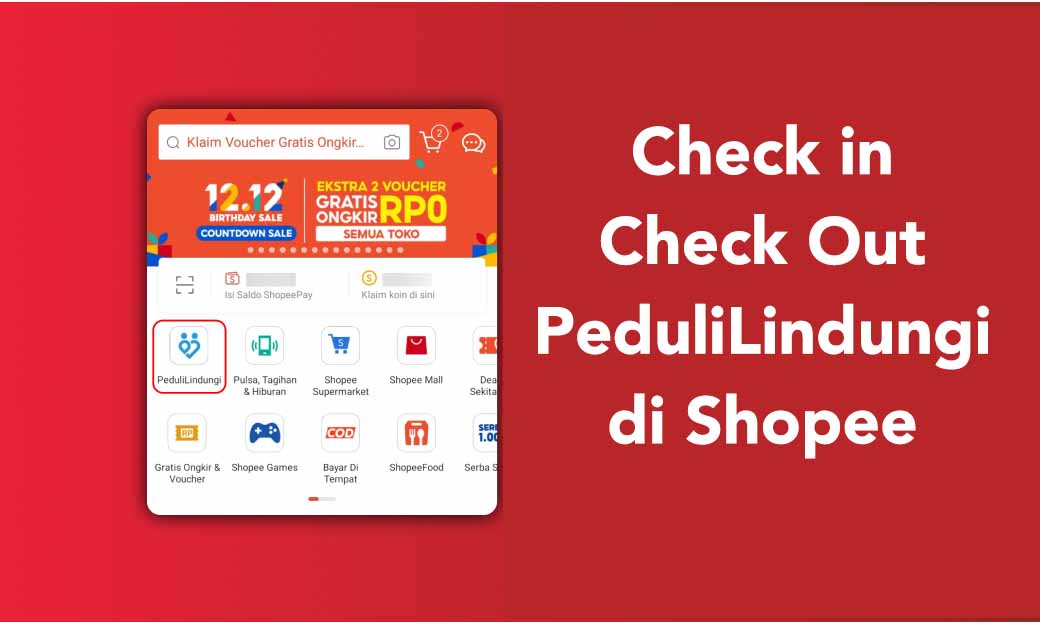 Cara Check in Check Out PeduliLindungi di Shopee Inwepo