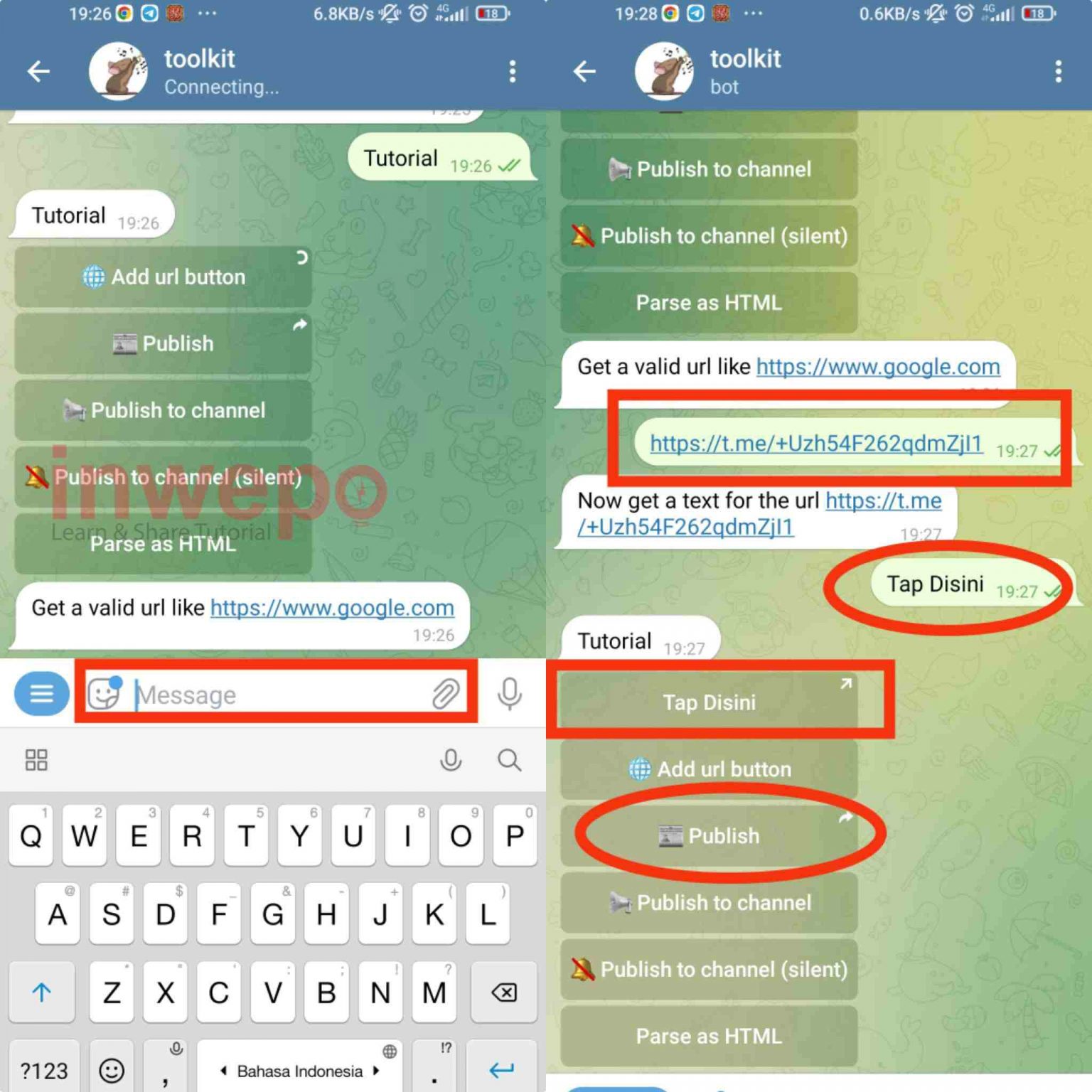 Cara Buat Button Link di Telegram - Inwepo