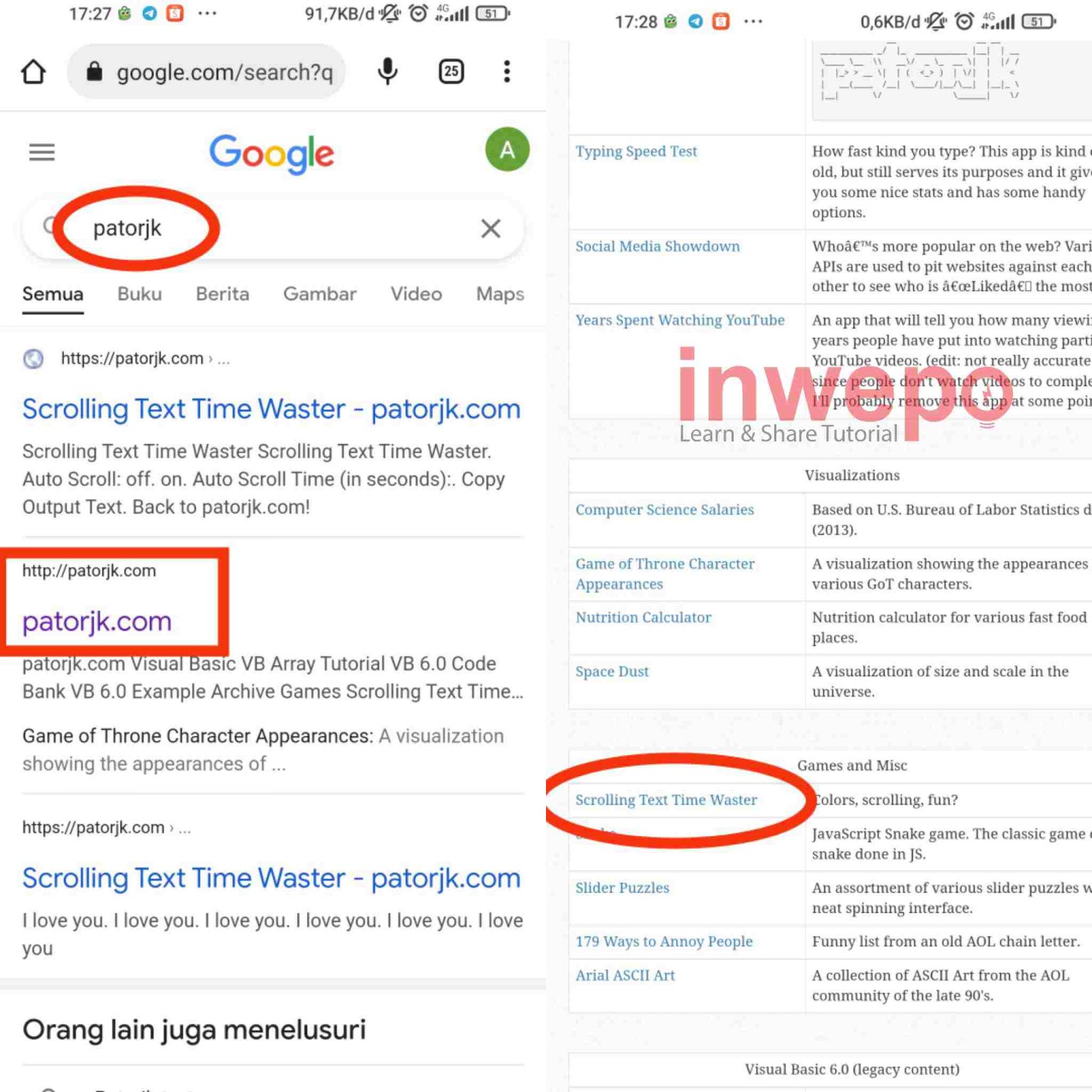Cara Membuat Scrolling Text di WhatsApp Inwepo