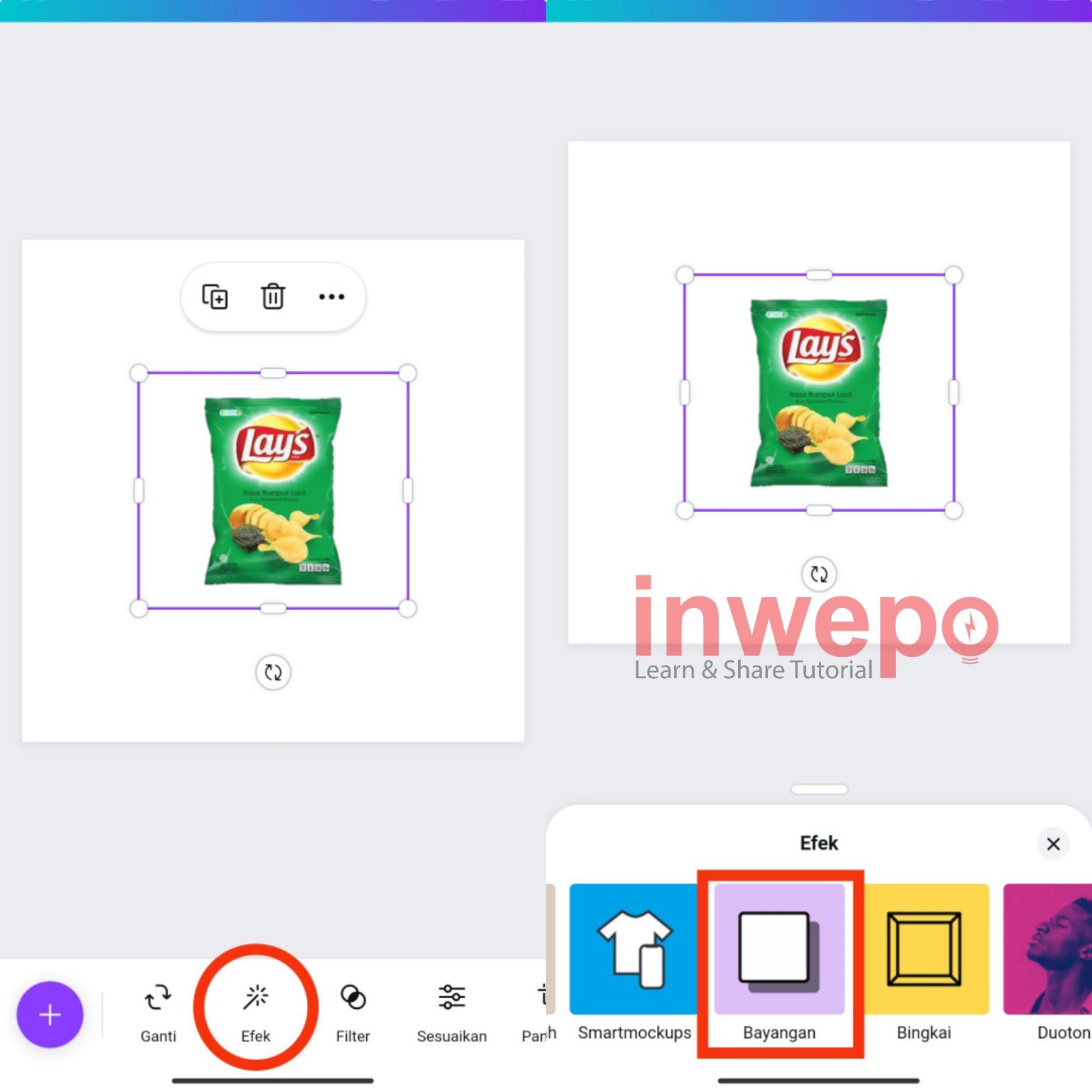 Cara Menambahkan Efek Shadow di Gambar - Inwepo