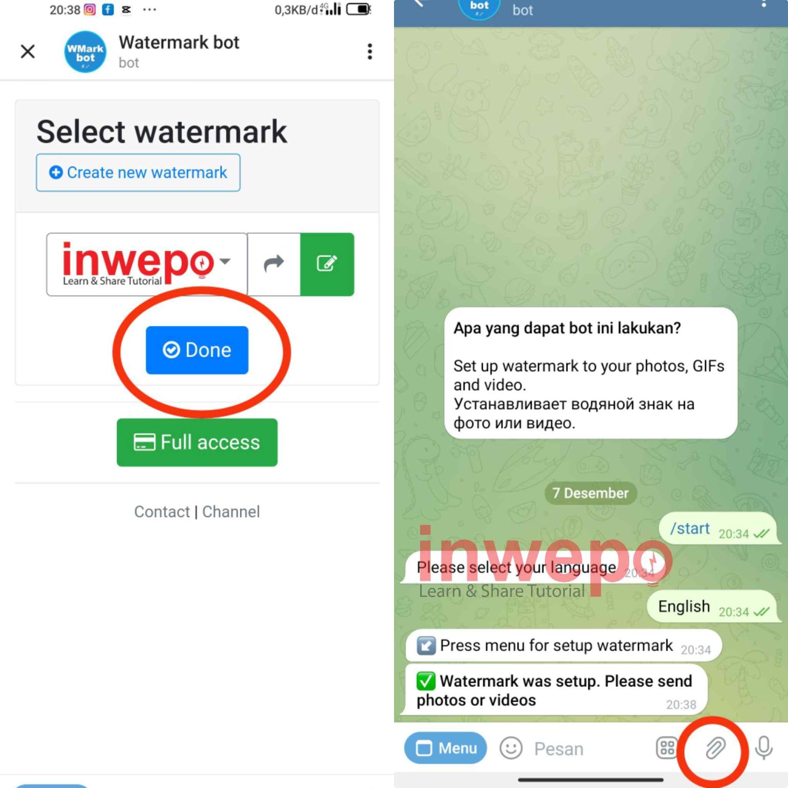 Cara Menambahkan Watermark di Foto & Video Dengan Telegram - Inwepo