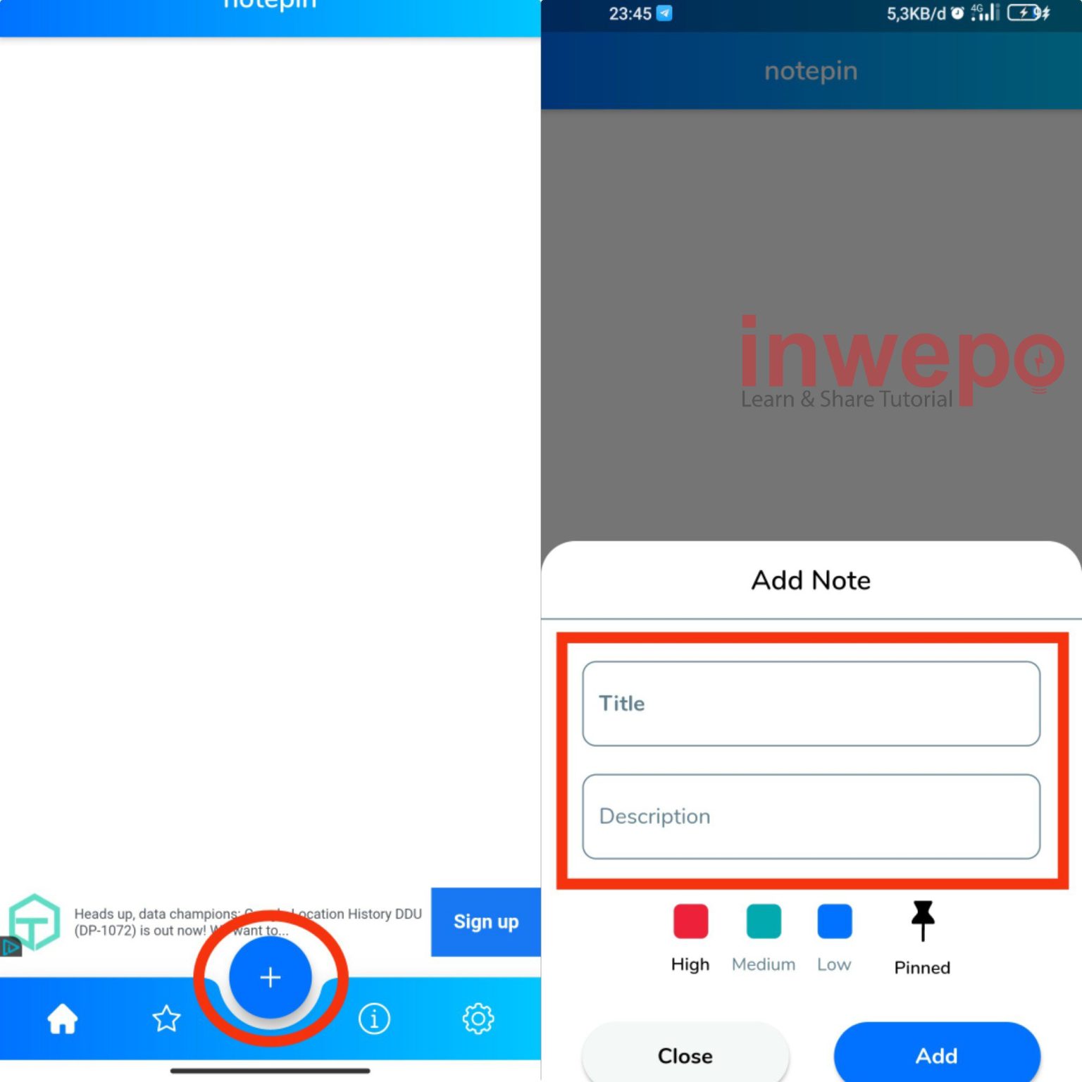 Cara Pin Note di Notif Bar Android - Inwepo