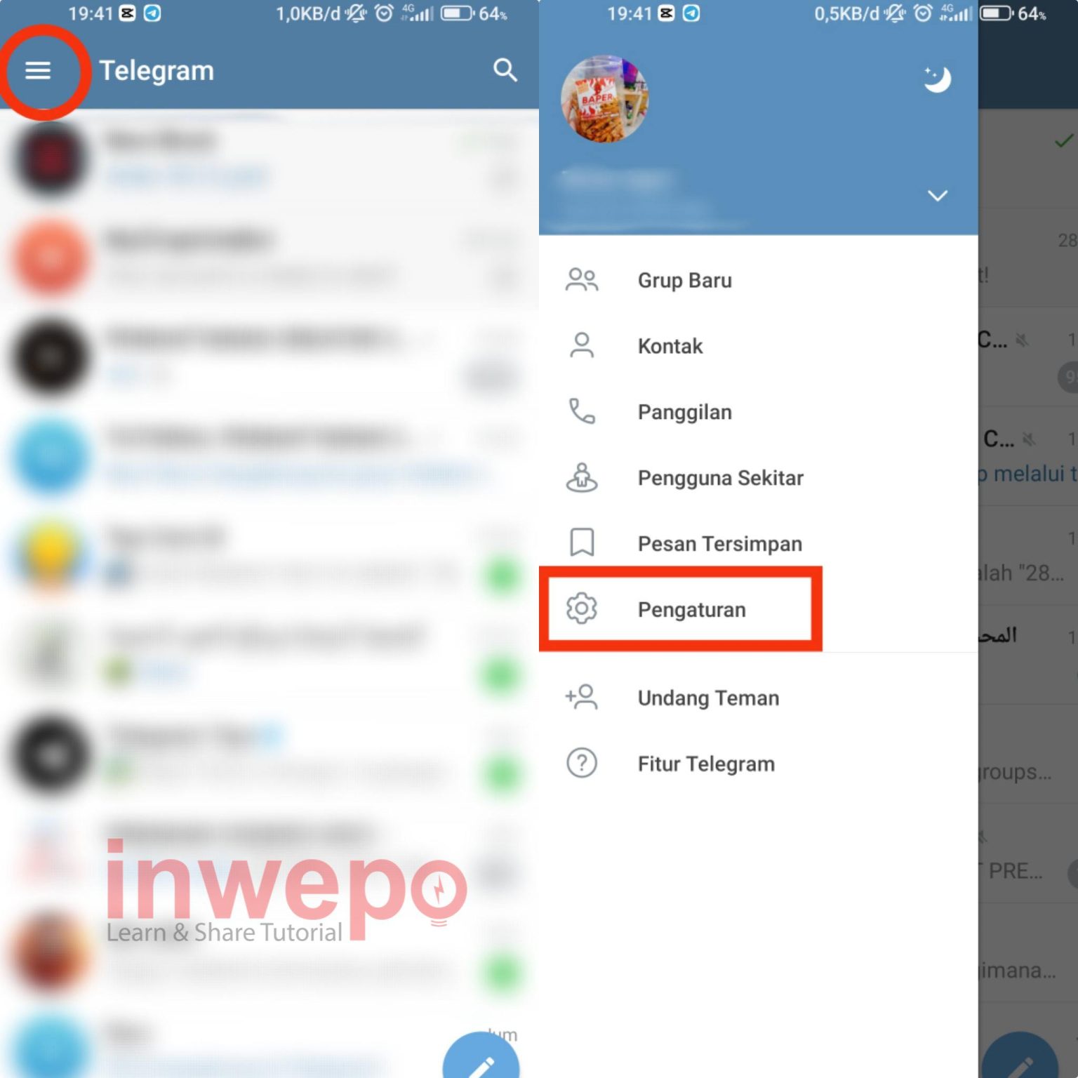 Cara Aktifkan Mode Hemat Daya & Custom Foto Profil Telegram Inwepo