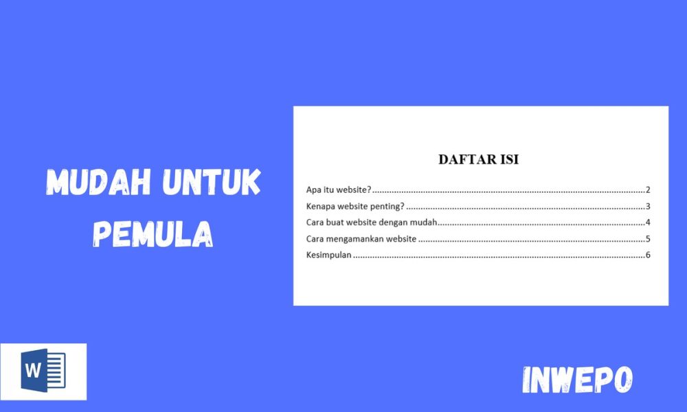 Cara Membuat Tabel Konten Di Microsoft Word - Inwepo